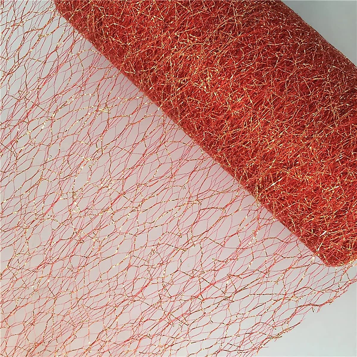 Queenbox 6"x10 Yards Openwork Tulle Ribbon, Irregular Spider Web Mesh Hollow Gauze Roll Hole Lace Net Thin Fabric for DIY Art Craft, Black