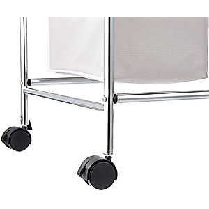 Amazon Basics 3-Bag Rectangular Laundry Hamper Sorter Basket, Grey