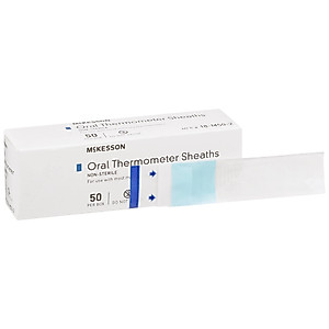 McKesson Oral Thermometer Sheaths, Non-Sterile, Use with Mercury Thermometer, 50 Count
