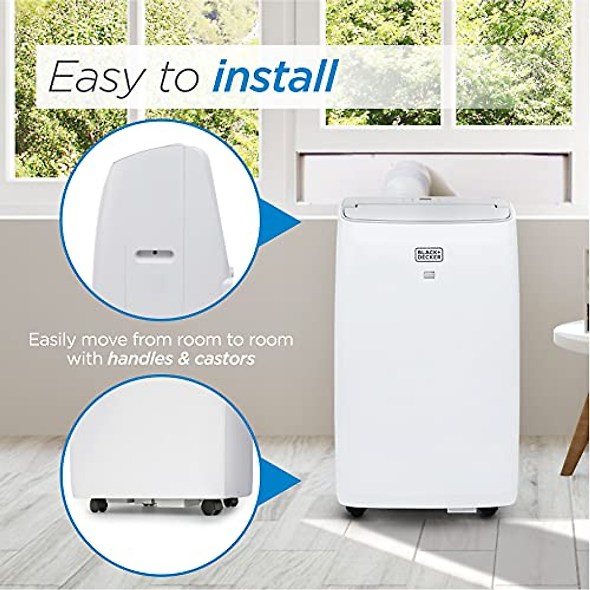 BLACK+DECKER 14,000 BTU Portable Air Conditioner with Heat, White