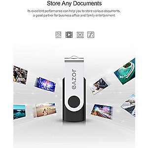 EAZOR USB Flash Drive 64GB - USB 2.0 Interface Digital, Thumb Drive with Swivel Design, Compatible with Computer/Laptop/External Memory Storage, Stick Jump Drive for Photo/Video Backup (64GB-2.0)