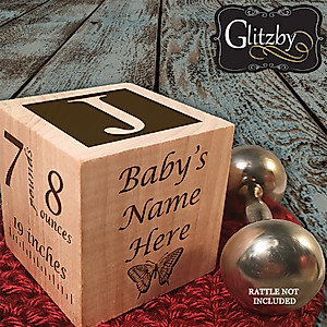 Baby Block Gift for Newborn Boy or Girl - Personalized Birth Announcement Wood Wooden Block New Baby Gifts Custom Item by Glitzby