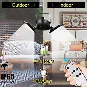 HULPPRE Solar Light Indoor&Outdoor with Remote Control,3-Leaf 60Leds Garage/Shed/Barn/Ceiling/Pendant Light for Home, Garden,Yard,Patio,Landscape