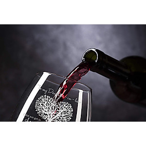 Hat Shark To My Daughter-in-Law Tree Heart Rainbow Sweet Sayings Mother's Day - Laser Engraved Stemless Wine Glasses