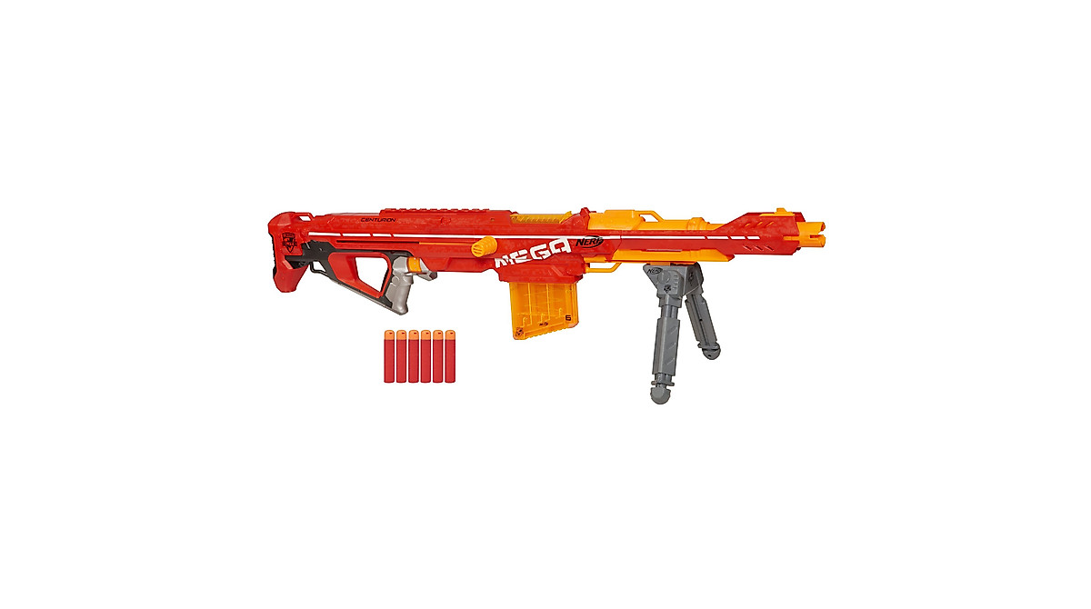 Nerf Centurion Mega Blaster: 100-Ft Range & Bipod for Accuracy