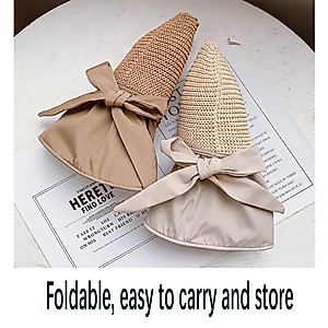 Women's UPF 50+ UV Sun Protection Breathable Wide Brim bowknot bucket hat Sun Hat (H-Black)