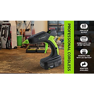 PRO2-60 60 Watt 18 Volt Cordless Professional Heavy Duty Full Size Hot Glue Gun - Battery NOT Included