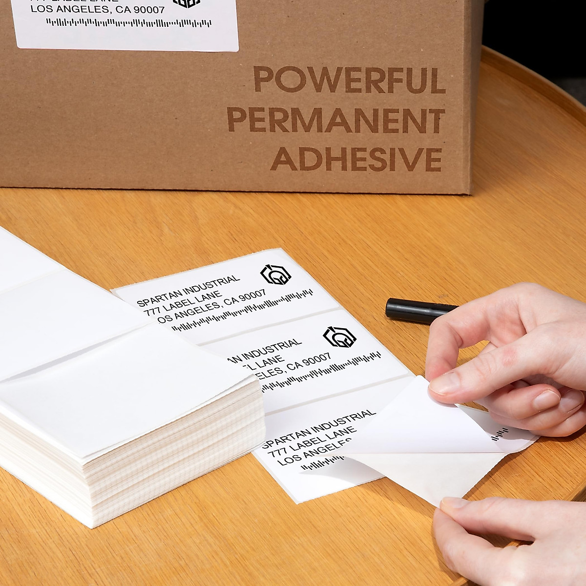 Spartan Industrial Direct Thermal 4" X 6" Fanfold Pink Shipping Labels | (500 Total 4x6 Fan-fold Labels) | Compatible with Rollo, Munbyn, Zebra Thermal Printers | Commercial Grade and Professional