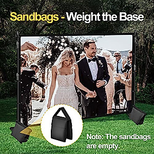 EMART Portable Projector Screen with Stand 120 inch, Outdoor Movie Screen Bundle 16:9 4K HD with Carrying Bag, Sandbags for Home Theater, Camping,Backyard Cinema Travel, Movie Nights