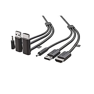 Skywin 3-in-1 VR Backpack Cable - Compatible with HP Z VR Backpack and HTC Vive - 3 in 1 HDMI+USB+DC 1 Meter Cable for Linkbox and Headset Connection (3.2 Foot) (Black)