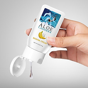 Aloe Cadabra Flavored Personal Lubricant and Vaginal Moisturizer, Organic Edible Aloe Lube for Men, Women, and Couples, Non-Staining, pH Balanced, Toy Compatible (Banana Cream, 2.5 Ounces, 1 Pack)