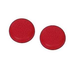 for PS4, PS3, Switch Pro, Xbox one, Xbox 360, Wii U, PS2 Controller Analog Stick Thumbsticks Joystick Cap Controller Cap Rubber Cover Silicone Thumb Grip Cap Joystick Thumbstick (2PCS Red)