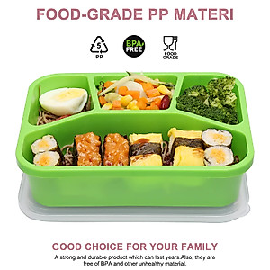 Ylebs 4 Pack Bento Lunch Box Reusable 4 Compartment Lunch Containers for Adults,BPA Free Plastic Divided Food Meal Prep Containers,Schools,Work and Travel