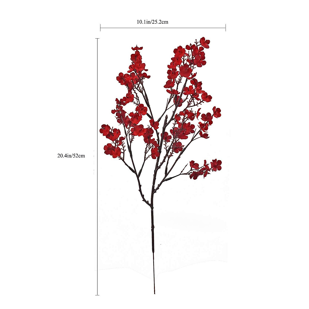 Uieke 6 Pcs Baby Breath Artificial Flowers Faux Silk Gypsophila Bouquet Fake Flower Real Touch Red Flowers for Hotel Home Office Kitchen Bathroom Wedding Party DIY Garden Vase Decor