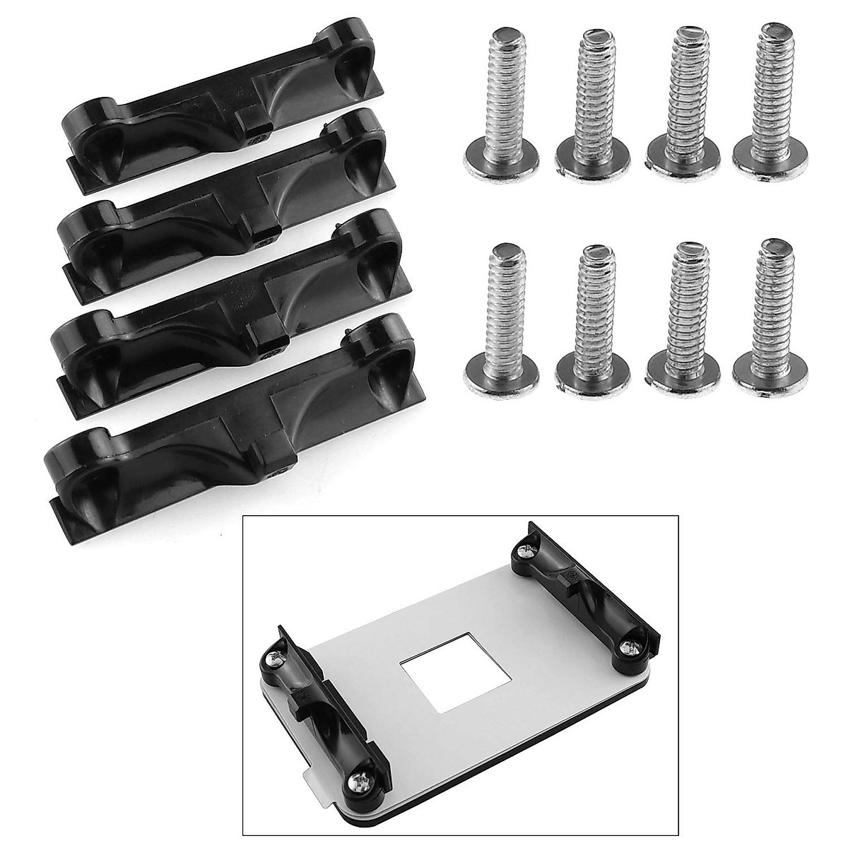 DGZZI CPU Fan Retainer Bracket 4PCS Black CPU Fan Support Bracket for AM4