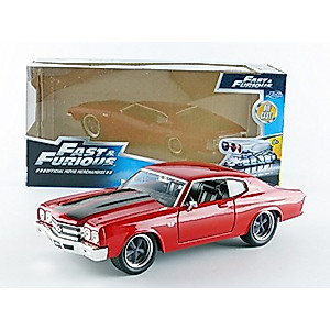 Jada Toys & Furious Dom's Chevy Chevelle SS Die-cast Car, Toys for Kids and Adults Fast & Furious Movie 1- 1:24 Diecast - '70 Chevy Chevelle SS Red