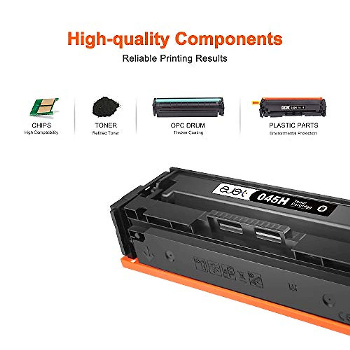 045 045H MF634cdw Toner - ejet Compatible 045H Toner Replacement for Canon 045 Toner Cartridge CRG-045H for Canon MF634Cdw MF632Cdw LBP612Cdw MF635CX Printer(1 Black,1 Cyan,1 Magenta,1 Yellow,4-Pack)