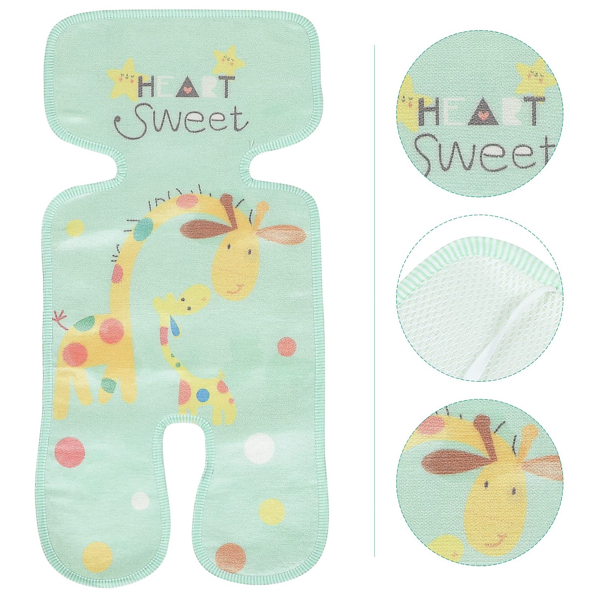 Toddmomy Children Car Cooler Pad Summer Stroller Ice Cooler Mat Baby Cushion for Stroller Newborn Dining Chair (Light Green)