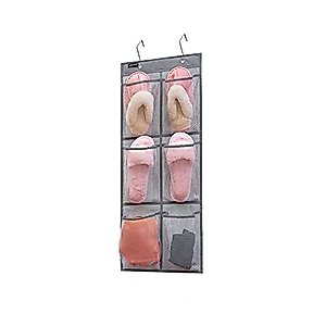 ANZORG Over The Door Hanging Closet Shoes Holder Organizer Shoe Storage Shoe Rack with 6 Mesh Pockets (6 Pockets)