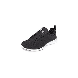 APL: Athletic Propulsion Labs Women's TechLoom Phantom Sneakers, Black/Metallic Silver, 7.5 Medium US