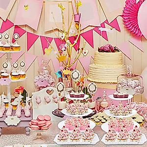 Ctfflhhy 6pcs Cupcake Stand Set with 2 3 Tier Cake Stand + 4 Square Plastic Serving Trays for Wedding Birthday Party