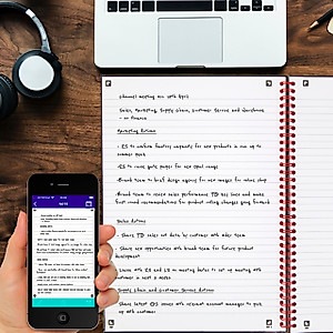 Black n' Red Notebook, Hardcover, Premium Optik Paper, Scribzee App Compatible, Environmentally Friendly, Durable Spiral Binding, 11" x 8-1/2", 70 Double-Sided Ruled Sheets, Pack of 3 (400123488)