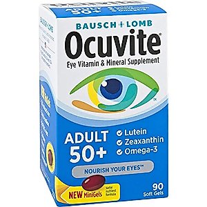 Bausch + Lomb Ocuvite Adult 50+ Eye Vitamin & Mineral Supplement - 90 Softgels (Value Pack of 3)
