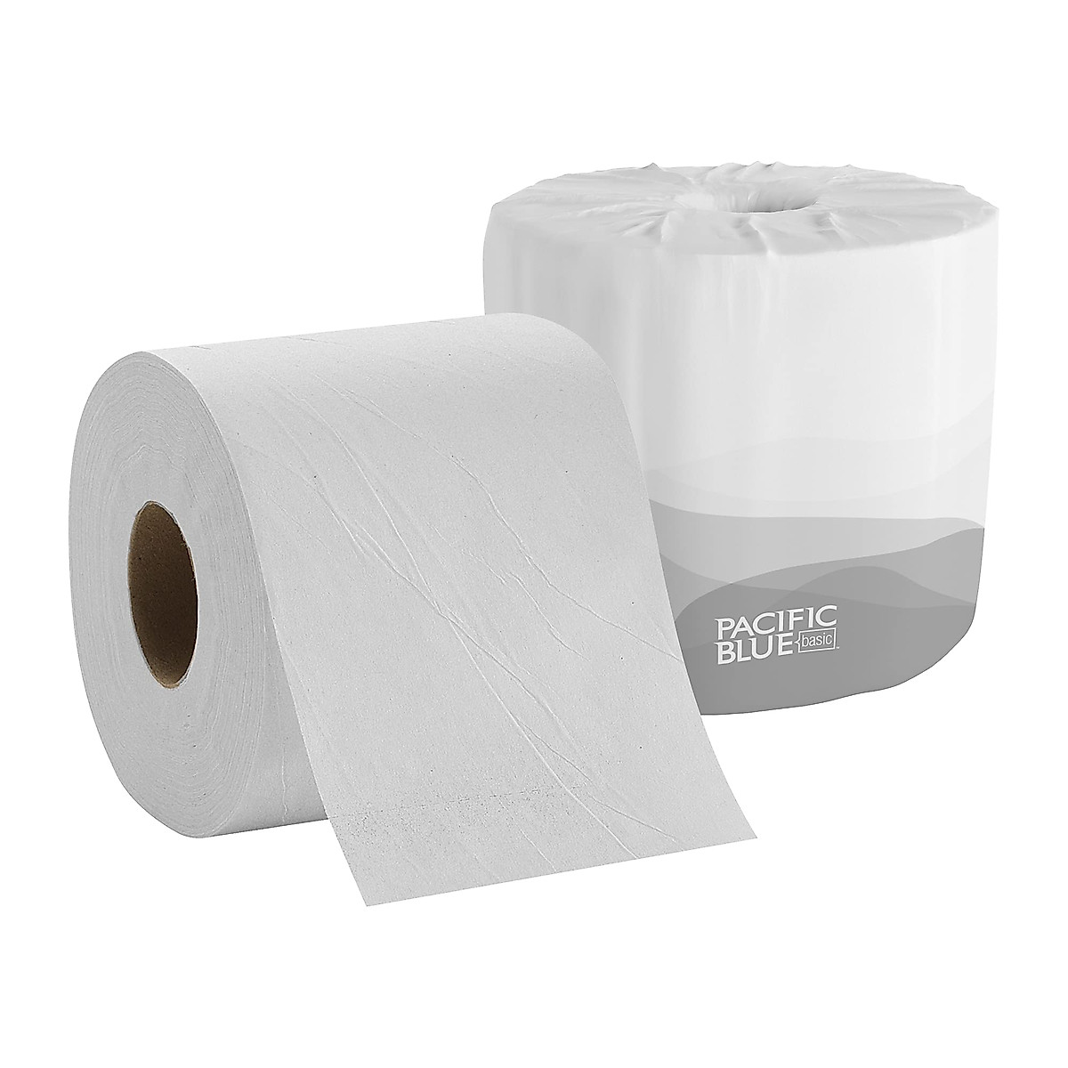 Pacific Blue Basic 1-Ply Toilet Paper by GPPRO (Georgia-Pacific), 14580/01, 1,210 Sheets Per Roll, 80 Rolls Per Case