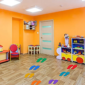 8 Pairs Feet Markers Classroom Markers Colorful Spot Floor Markers Footprint Shaped Non Slip Rubber Carpet Markers for Kids Home School Classroom Physical Education Learning Craft Supplies, 7 Colors