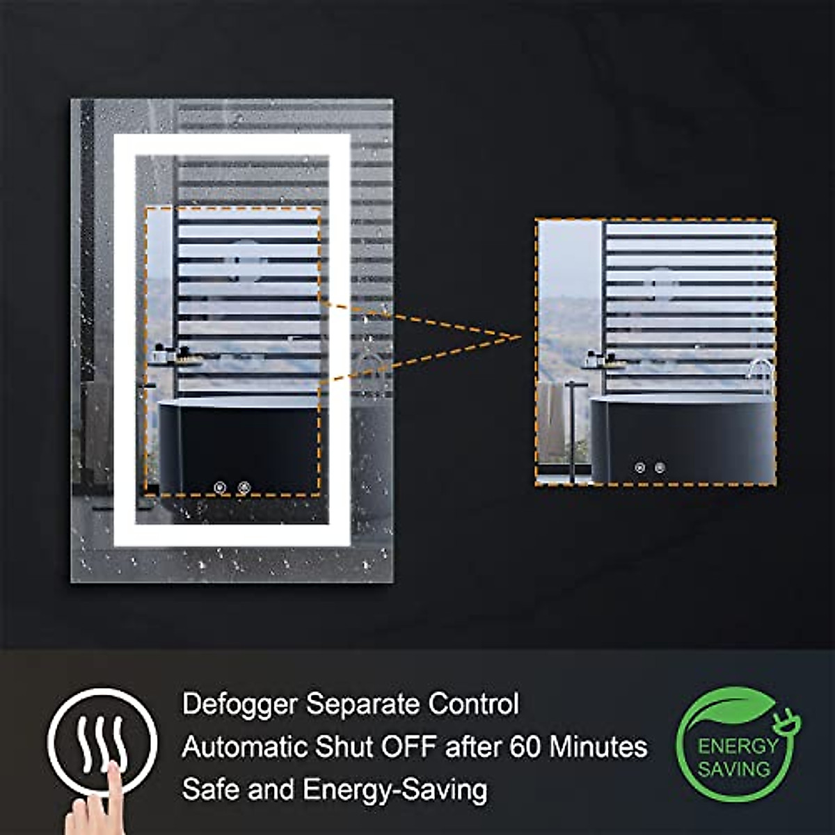 WELLFOR LED Lighted Medicine Cabinet with Defog Mirror, Mirrored Cabinet with Adjustable Shelves, Outlets & USB Ports, Recessed or Surface Bathroom Storage Cabinet, Single Left Opening Door, 20" X 30"