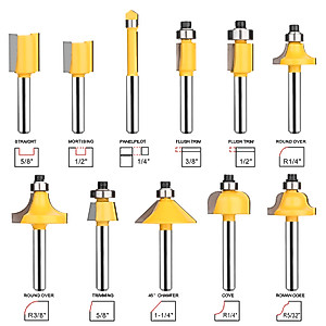 UTRUSTTO Router Bits 25 Pieces, 1/4 Inch Shank Tungsten Carbide Router Bit Set, for Professional and Beginners Carpenter