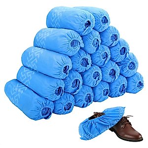 Disposable Boot & Shoe Covers 200 Pack (100 Pairs) | Non-Slip, Durable, Indoor | Protect Your Home, Floors and Shoes