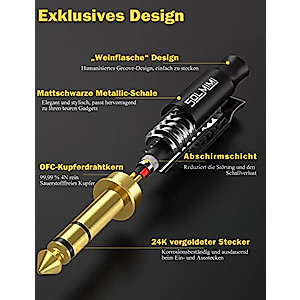 SOLMIMI Headphone Adapter 1/4 to 3.5 mm(11.5ft, 3.5 M), 1/4 to 1/8 Headphone Adapter for Keyboard Piano, Quarter Inch to Headphone Jack Adapter Compatible with Mixer Guitar Piano Amplifier Speaker