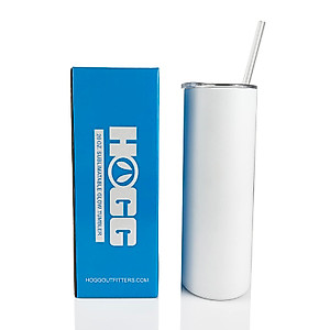 Hogg 20oz Sublimation Glow in the Dark Tumbler Case (24 Units) - Blue Glow, Glow in the Dark Sublimation Tumblers 20 oz, Blank Tumblers in Bulk, Glows After Exposure to Light - Blue Tumbler