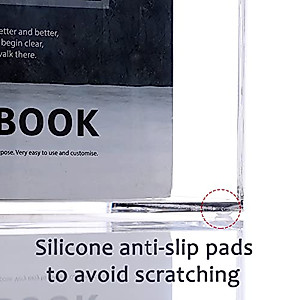 SANRUI Magazine File Holder Acrylic Magazine Rack Desk Organizer File Folder for Office Organization and Storage with 3 Vertical Compartments,Clear