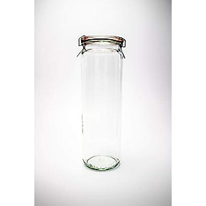 NOVIIML Jars - Weck Jars made of Transparent Glass - Eco-Friendly Canning Jar - Storage for Food, Yogurt and Jelly with Air Tight Seal and Lid - 1/2 liter Tall Jars Set - Set of 2 Jars with Lids