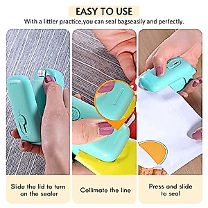 Kavolet Mini Bag Sealer, Handheld Heat Vacuum Sealer, 2 in 1 Heat Sealer and Cutter with Lanyard, for Snack Plastic Fresh Bags Cookies - Battery Not Included