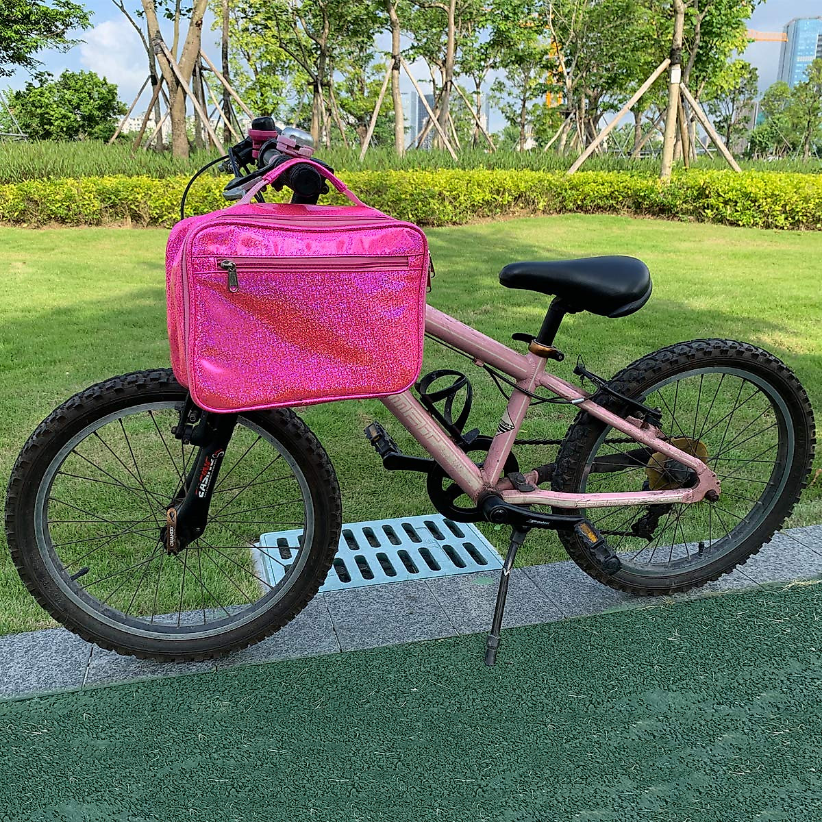 FlowFly Kids Lunch box Insulated Soft Bag Mini Cooler Back to School Thermal Meal Tote Kit for Girls, Boys,Pink