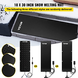 VEVOR 30 0in, 10in x 30in 120V Walkway, PVC Heated Ice Power Cord, Ideal Winter Outdoor Slip-Proof Snow Mat, 2'' per Hour Melting Speed, Black