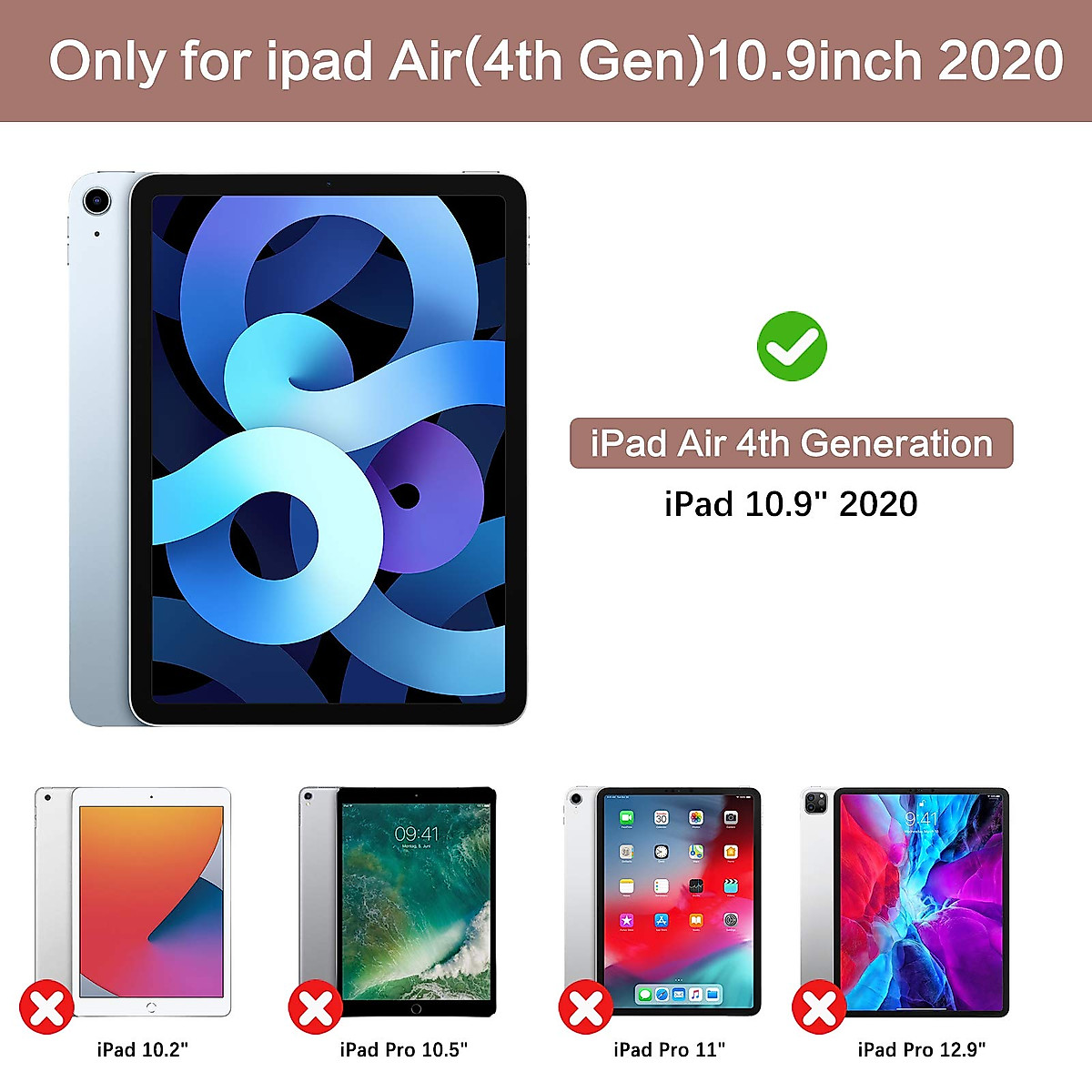 BENTOBEN iPad Air 5th Generation Case, iPad Air 4th Generation Case, Glitter Sparkly 3 Layers Shockproof Kickstand with Pencil Holder Protective Tablet Cover for iPad Air 2022/2020 10.9", Rose Gold