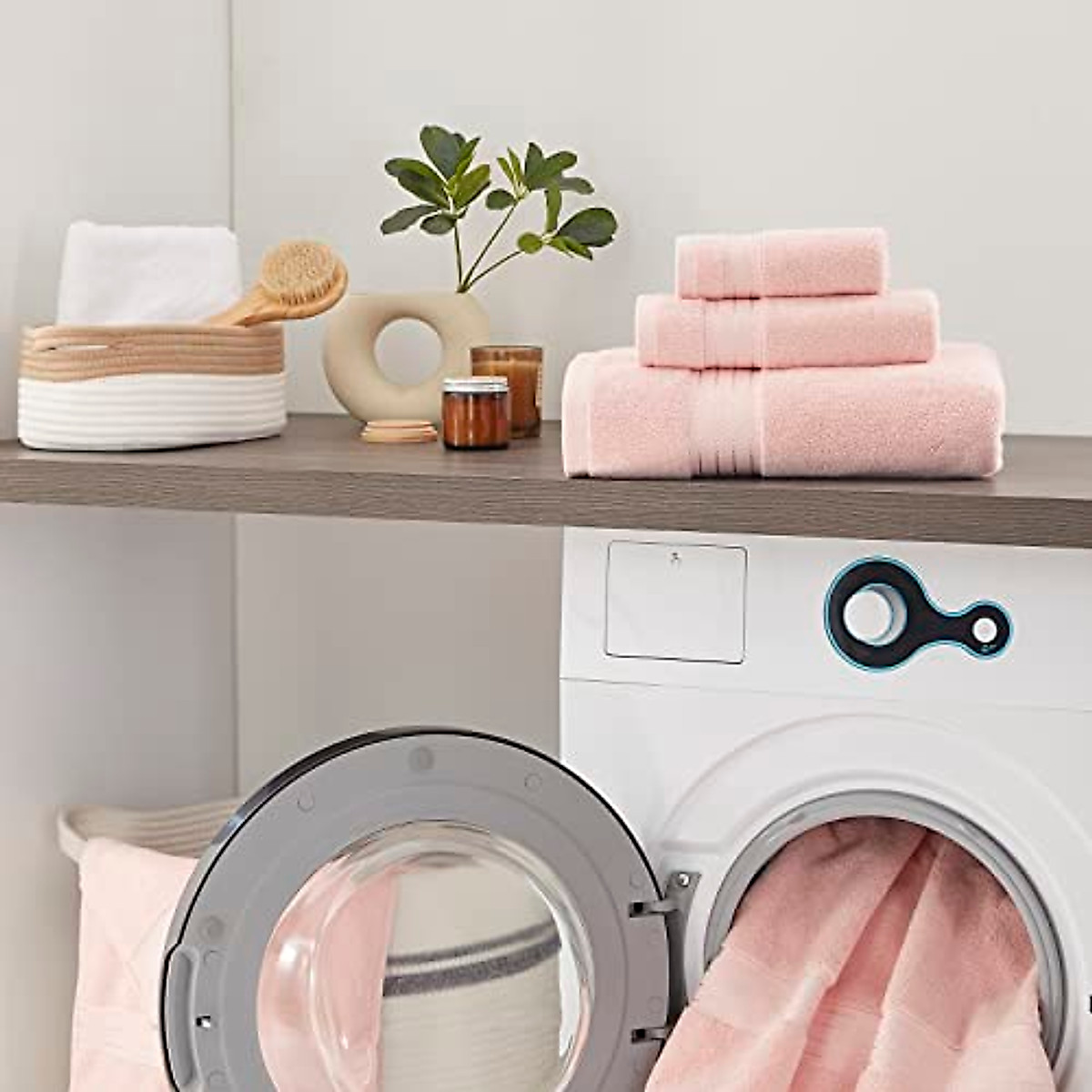 COZYART Pink Bath Towels Set, Turkish Cotton Hotel Bath Towels Soft for Bathroom, Thick Bathroom Towels Set of 6 with 2 Bath Towels, 2 Hand Towels, 2 Washcloths, 650 GSM