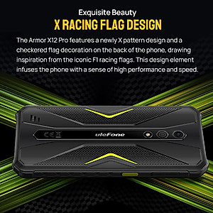 Ulefone Armor X12 Pro Rugged Smartphone Unlocked, MTK Helio G36 8GB+64GB Android 14 Cell Phone, 13MP+8MP, 5.45" HD+, 4860mAh, Dual SIM 4G Rugged Phone, NFC GPS OTG FM,T-Mobile,Black