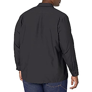 Red Kap Men's Industrial Work Shirt, Regular Fit, Long Sleeve, Black, 2X-Large