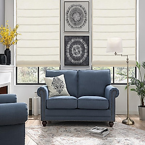 Cordless Blackout Roman Shades Window Blinds, Linen Cream Window Roman Blinds, Custom Washable Roman Shade for Window, Door Window, Bathroom Window