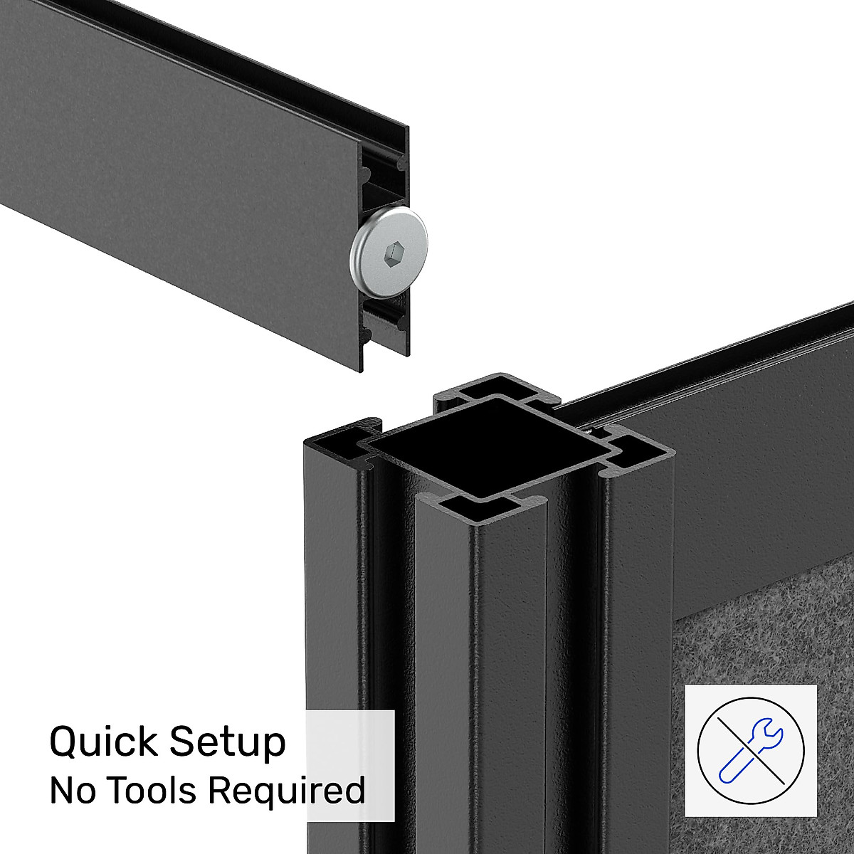 Stand Up Desk Store ReFocus Modular and Expandable Office Partition Wall System (70" W x 70" H Freestanding Divider Wall)