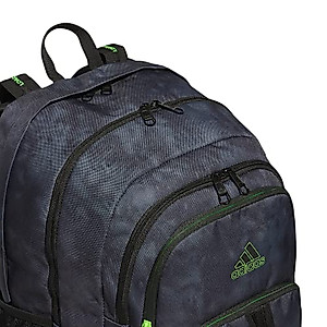 adidas Prime 6 Backpack, Stone Wash Carbon/Lucid Lime Green, One Size