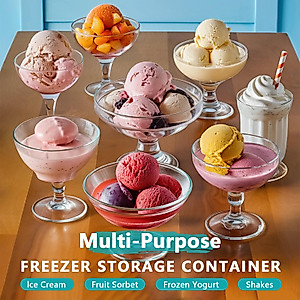 Ice Cream Containers,Silicone Ice Cream Tub Containers for Homemade Ice Cream, 1.5 Quart Ea. Stackable Storage Containers Perfect for Homemade Sorbet, Frozen Yogurt, Stores Easily In Freezer