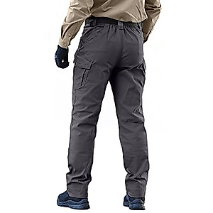 NAVEKULL Men's Work Cargo Pants Lightweight Tactical Pants for Men Stretch Cotton Military Army Combat Slim Fit Hiking Outdoor Trousers with Multi Zipper Pockets