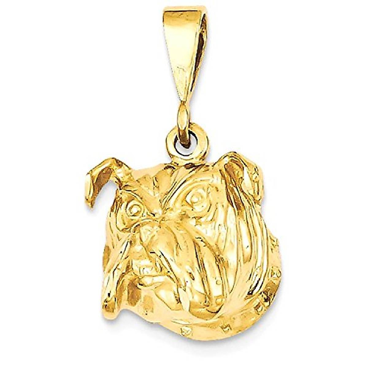 IceCarats 14K Yellow Gold Bulldog Necklace Charm Pendant 26mm x 16mm Only