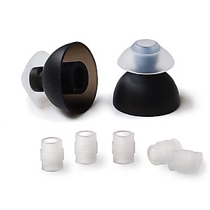SpinFit CP240 Double Flange - L - Patented Silicone Eartips for Replacement (1 Pair, Insert Included)(for Nozzle Diameter from 4.5-5m, w/Insert from 3-3.5mm)